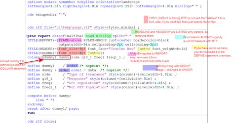 page break with proc report sas support communities