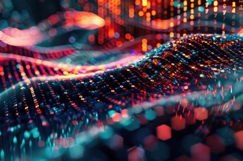 Abstract Digital Data Flow With Colorful Lights Premium Ai Generated