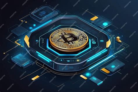 Futuristic Blockchain Technology Cryptography Transactions And Fintech Innovation Vector