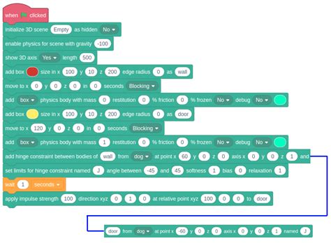 hinge constraint between 2 physics objects creaticode scratch