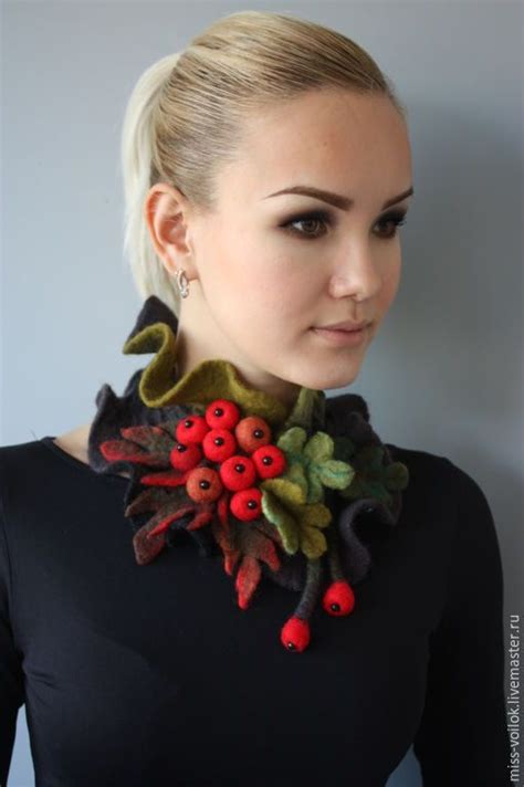 Шарфы и шарфики ручной работы Шарф из шерсти Красная рябина Елена Дол Ярмарка Мастеров