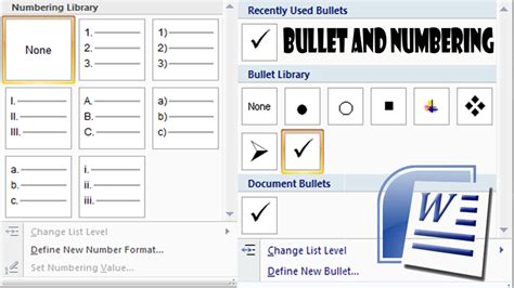 ms word bullets and numbering bullets numbering in ms word in hindi