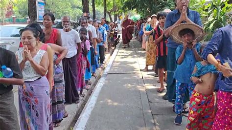 17 April24 သရက်တောကျောင်းတိုက် သဘာဝတရားရိပ်သာ၌ နေ့စဥ် ထမင်း ဟင်း အဟာရဒါန ကုသိုလ်ဘဏ်။ Ph