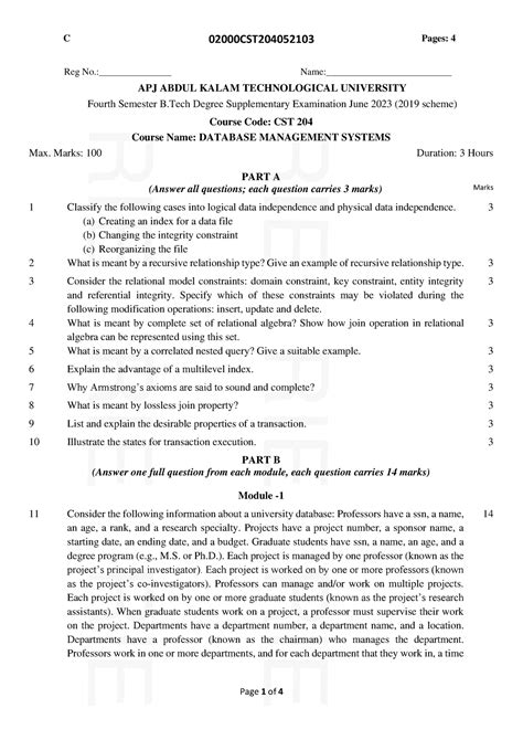 Cst204 2022 2023 Question Paper 02000cst Course Code Cst 204 Course