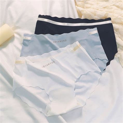 Ladys Ice Silk Panties Mid Low Waist Women Ice Silk Underwearwomen