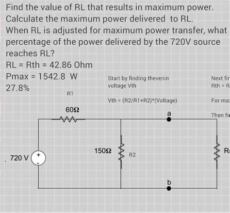 Solved Find The Value Of RL That Results In Maximum Power Chegg Com