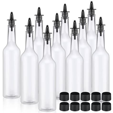 Tioncy 10 Sets 15oz Plastic Liquor Bottles With Pourers