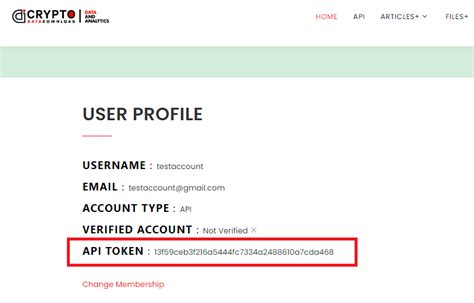 How To Authenticate With The Cryptodatadownload Api Token