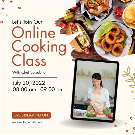 Online Cooking Culinary Classes Template Postermywall