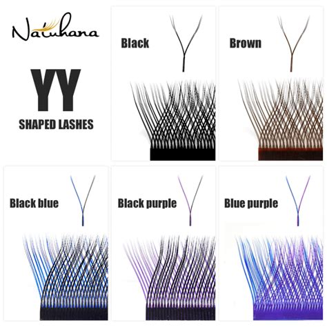 Natuhana Yy Shape Ombre Color Eyelashes Extension Two Tip Lashes C D Curl Natural Makeup Mesh