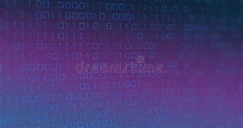 Animation Of Binary Coding Over Purple Background Stock Video Video
