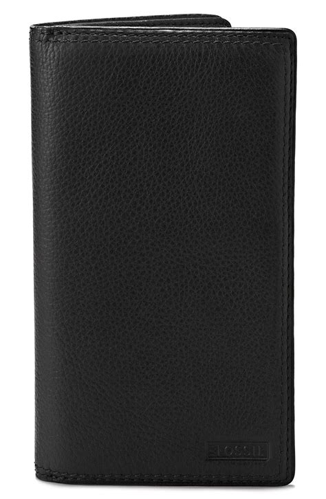 Fossil Midway Checkbook Wallet In Black For Men Lyst