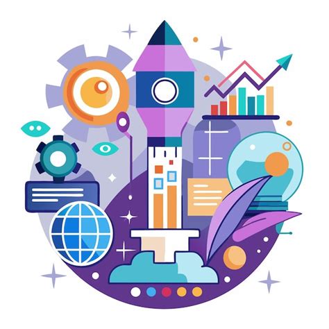 Abstract Rocket Launch Business Illustration Premium Ai Generated Vector