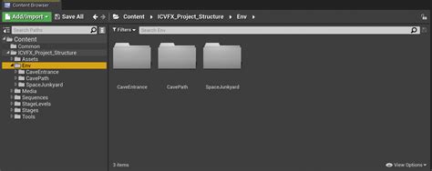 Envs Folder Structure In Unreal Editor 4 Unreal Engine 4 27