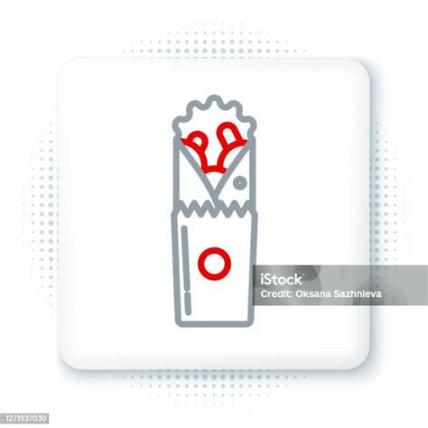 흰색 배경에 격리 된 라인 도너 케밥 아이콘 샤와르마 표지판 길거리 패스트푸드 메뉴 다채로운 개요 개념 벡터 0명에 대한 스톡 벡터 아트 및 기타 이미지 Istock