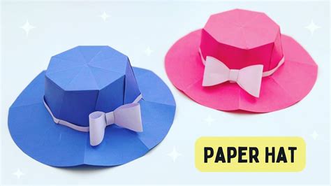 DIY MINI PAPER HAT How To Make Hat With Paper Paper Craft Easy Craft Ideas Origami Hat