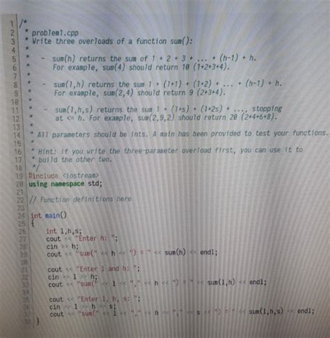 Solved AWN Problem1 Cpp Write Three Overloads Of A Chegg