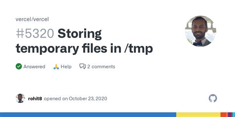Storing Temporary Files In Tmp · Vercel Vercel · Discussion 5320 · Github