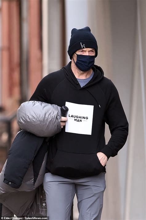 Hugh Jackman Wears A Face Mask As He Feels The Chill In New York City