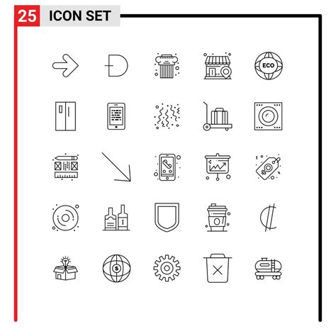 User Interface Pack Of 25 Basic Lines Of Global Search Currency Local Greek Editable Vector