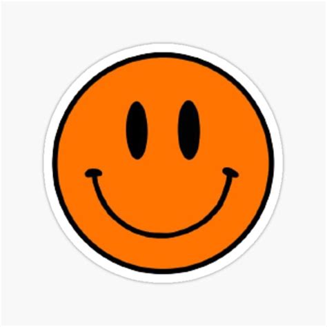 Orange Smiley Face Sticker For Sale By Kostrem Redbubble