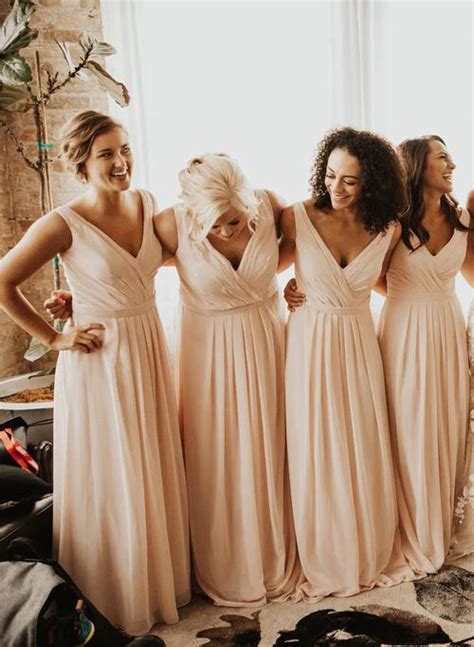 A Line Chiffon Sleeveless Long Maid Of Honor Dresses On Storenvy