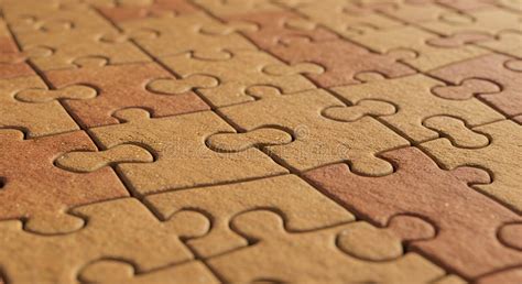 Connected Jigsaw Puzzle Pieces Forming Pattern Solution And Completeness Concept Stock Image