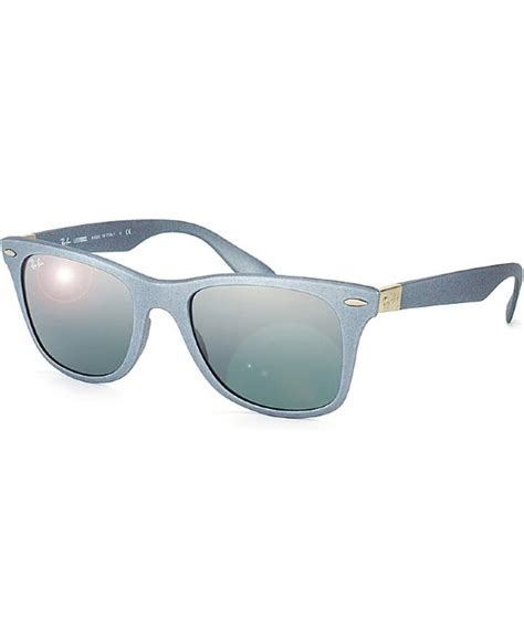 Ray Ban Ray Ban Tech Rb4195 Liteforce Wayfarer 601788 Matte Silver Sunglasses Grey Mirror