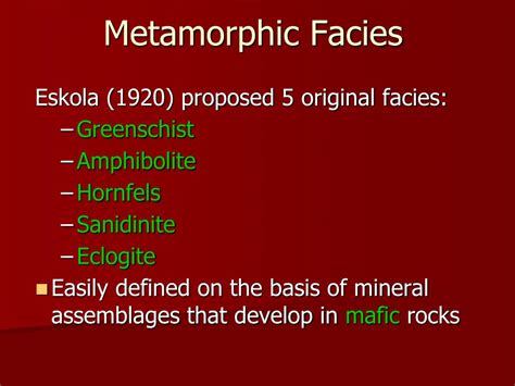 Metamorphic Facies