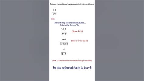 Reducing Rational Expression Simplifying Rational Expression Youtube