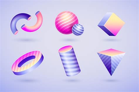 Free Vector Gradient 3d Abstract Shape Illustration