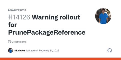 Warning Rollout For Prunepackagereference · Issue 14126 · Nugethome