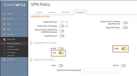 How To Enable SNMPv And SSH On SonicWall Gen Managed Devices Auvik Support