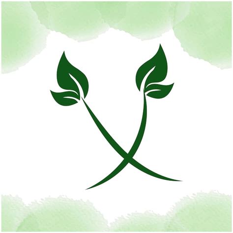 녹색 잎과 녹색이라는 단어가 있는 녹색 배경입니다 프리미엄 벡터