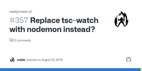 Replace Tsc Watch With Nodemon Instead Issue 357 Nestjs Nest Cli