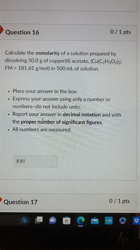 Calculate The Osmolarity Of A Solution Prepared By