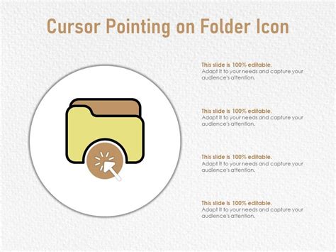 Cursor Pointing On Folder Icon Ppt Powerpoint Presentation Styles Samples