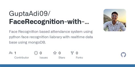 Facerecognition With Mongodbmainpy At Main · Guptaadi09facerecognition With Mongodb · Github