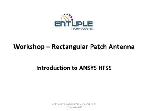 Pdf Workshop Rectangular Patch Antenna Introduction To Ansys Hfss