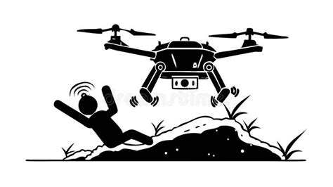 Drone Targeting A Human Figure Surveillance Technology Vector Design Generative Ai Stock