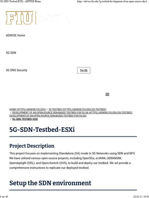 5g Sdn Testbed Esxi Adwise Home Pdf Virtual Machine Computer Engineering