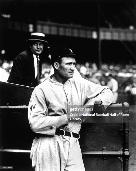 Walter Perry Johnson Of The Washington Senators Watches The Game News