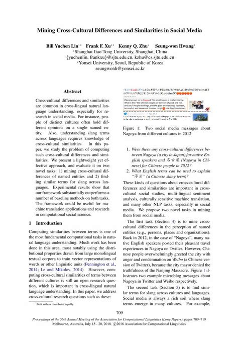 Pdf Mining Cross Cultural Differences And Similarities In Dokumentips
