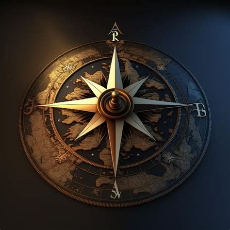 Premium Ai Image Arafed Compass With A Map Of The World On It