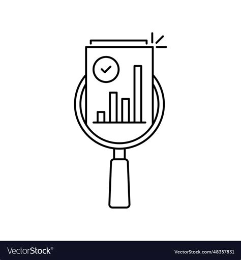 Thin Line Magnifier Like Income Scrutiny Overview Vector Image