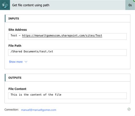 Power Automate Sharepoint Get File Content Using Path Action