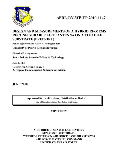 Pdf Design And Measurements Of A Hybrid Rf Mems Reconfigurable Loop Antenna On A Flexible