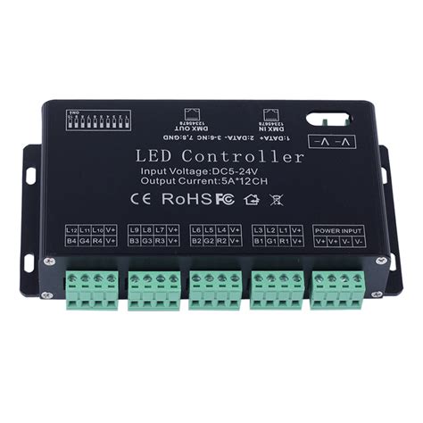 Aanbieding Px24506 Dmx 512 Decoder Driver Amplifier Controller For Rgb Led Strip Light Dc12V