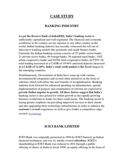 Case Study Banking Industry Financial Markets Banks Free 30 Day