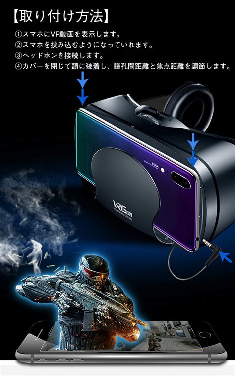 【楽天市場】vr ゴーグル ヘッドセット バーチャル Vrゴーグル ヘッドホン付 一体型 3d Vr 映像 用 メガネ 眼鏡 動画 ゲーム
